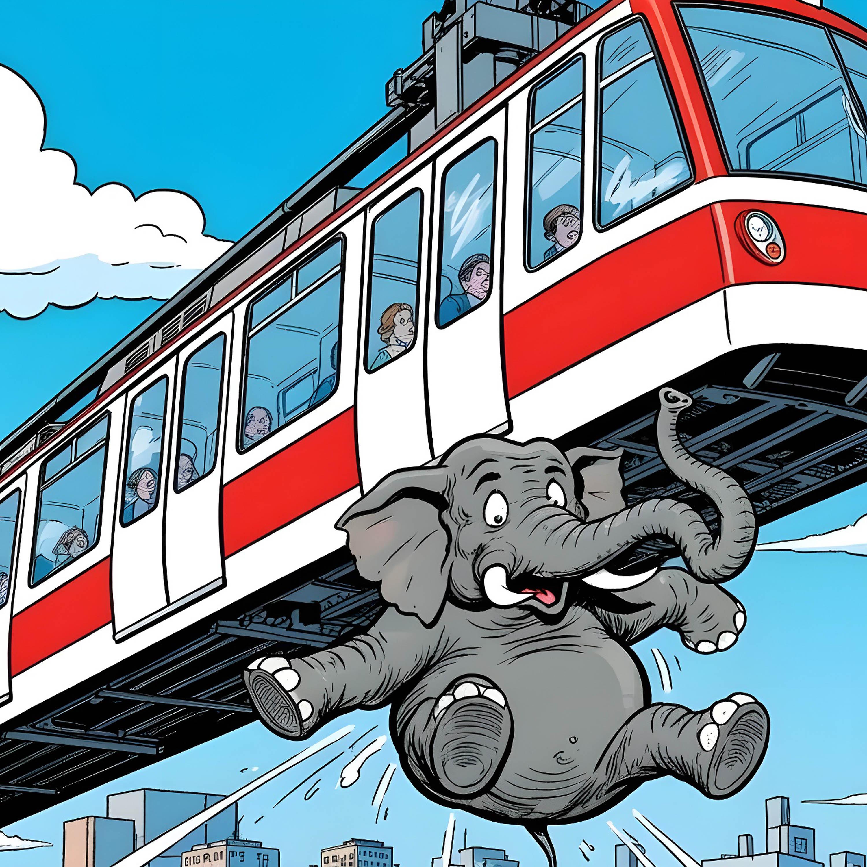 VOR 75 JAHREN: Tuffi, der Elefant, der aus der Wuppertaler Schwebebahn ...